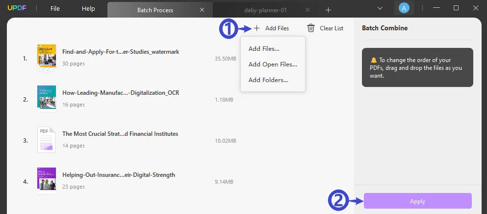 Batch Processing On Pdfs With Updf For Windows User Guide