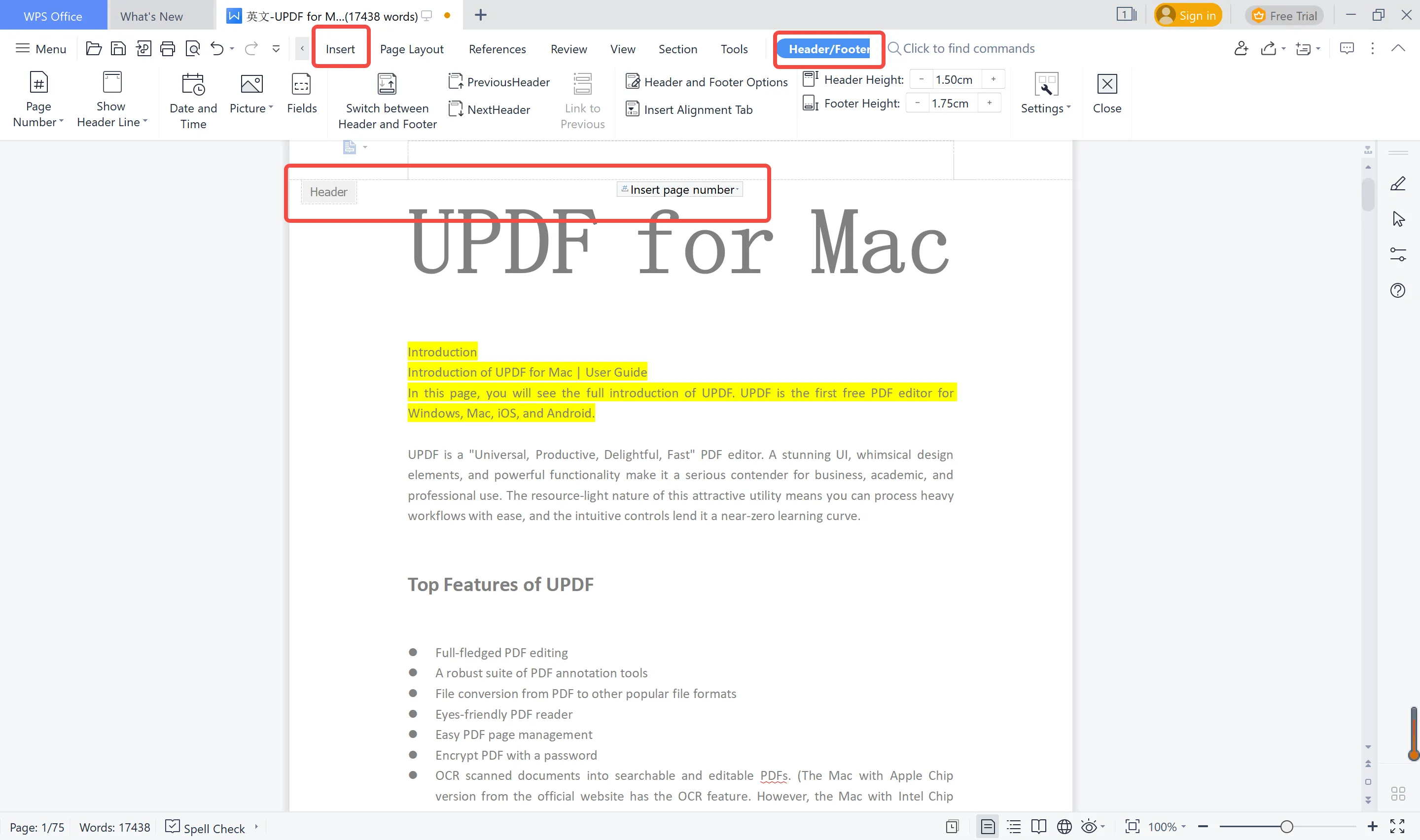 Guide: How to Remove Page Numbers in Word (MS & WPS)|UPDF
