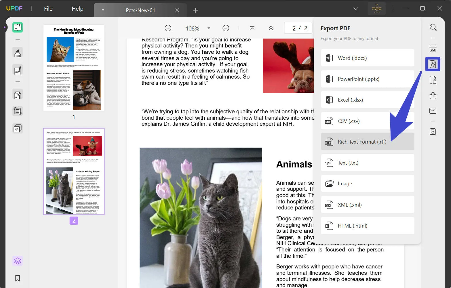 PDFをRTFに変換する方法| [Official] UPDF