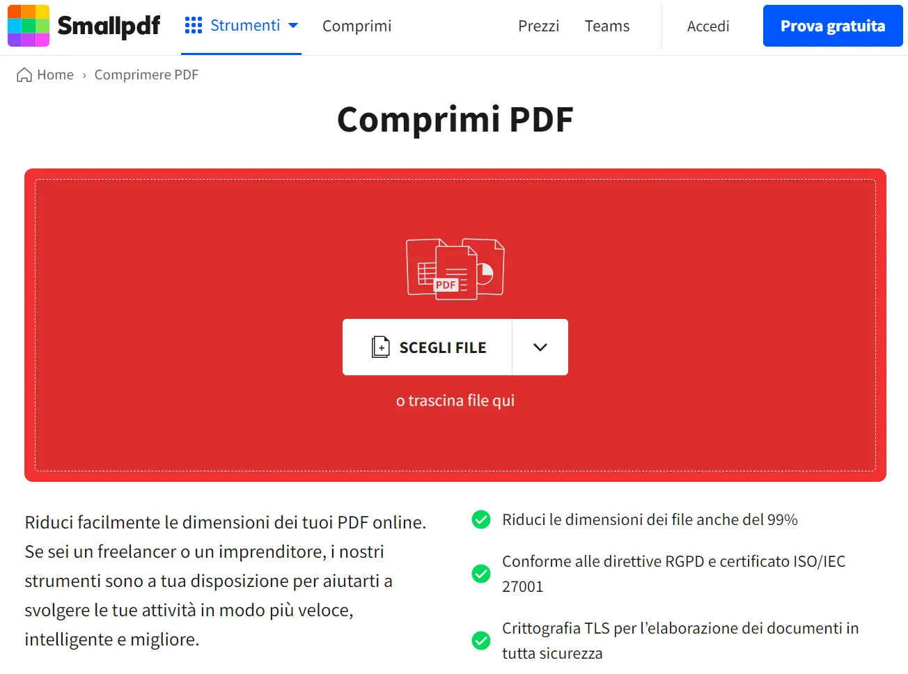 Comprimere PDF online con Smallpdf | UPDF