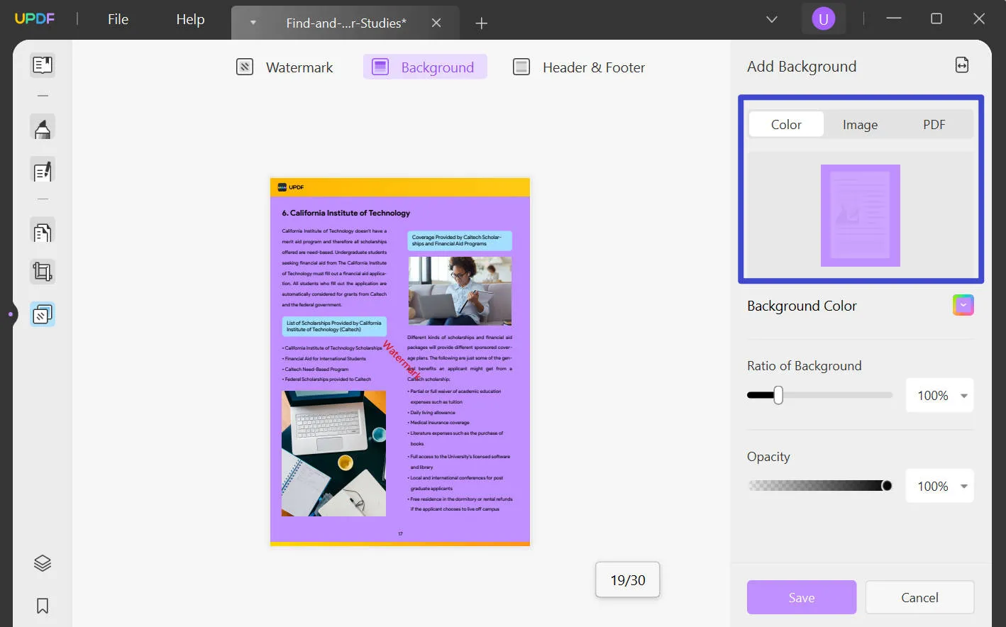 How to Edit PDF Background in simple and easy steps. | UPDF