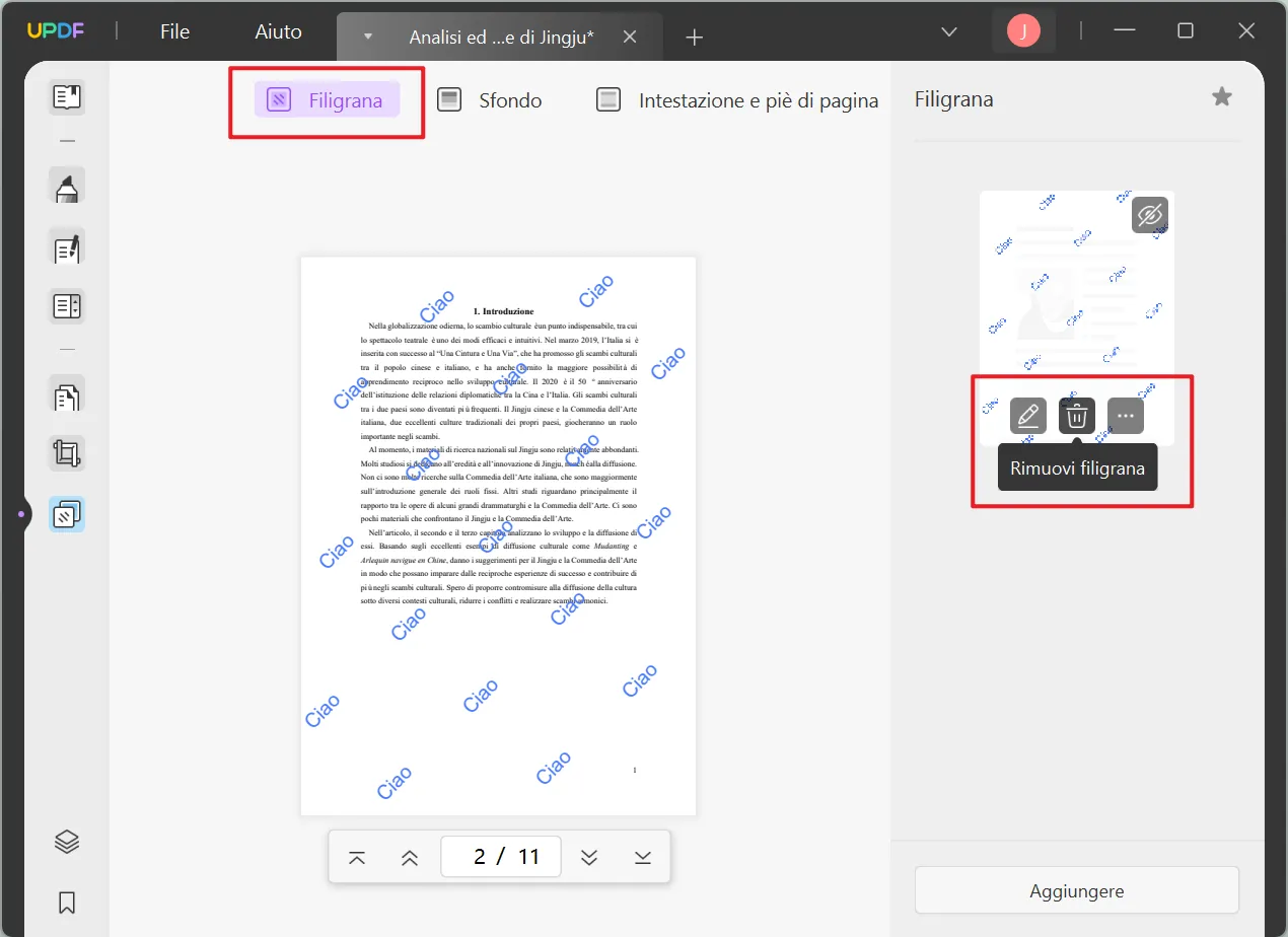 Cos'è la filigrana e come utilizzarla | UPDF