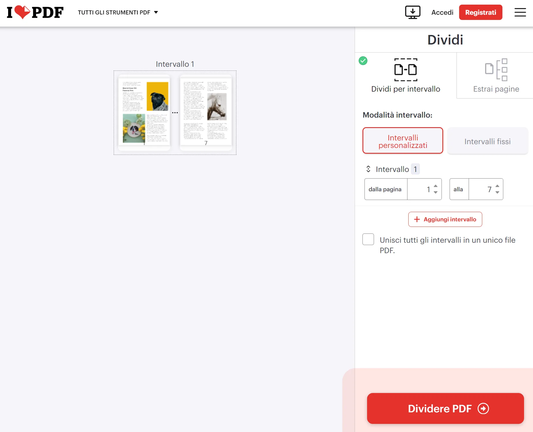 Con iLovePDF dividi PDF gratis online | UPDF