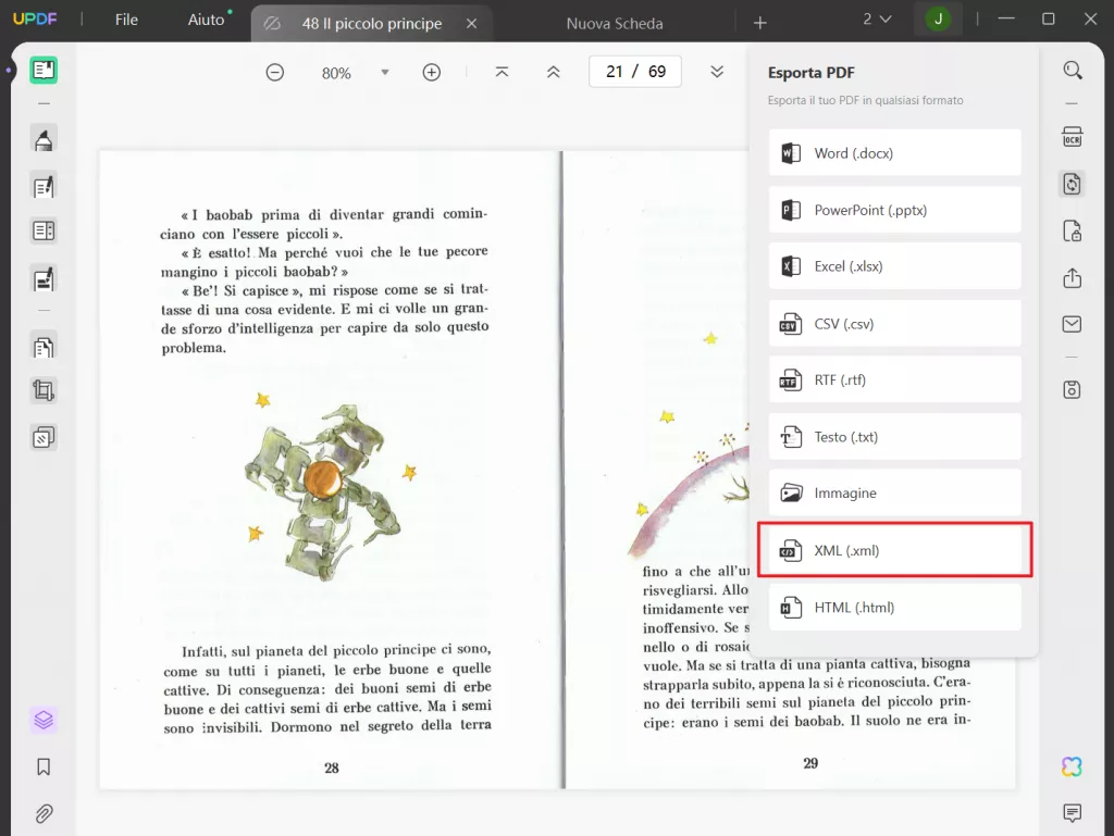 Come convertire file PDF in XML online gratis | UPDF