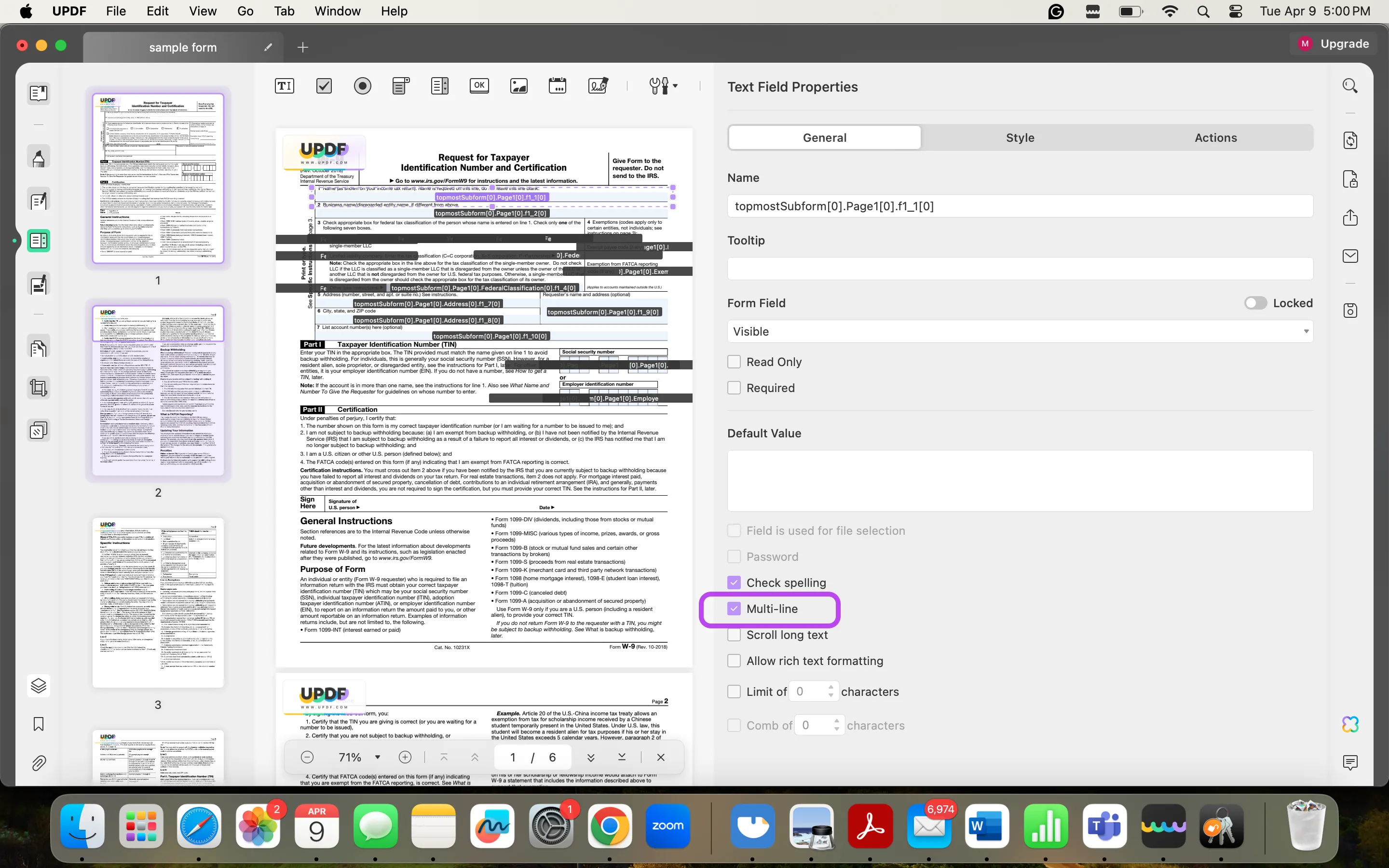 Wie umbricht man Text in ausfüllbaren PDF-Formularen? | UPDF