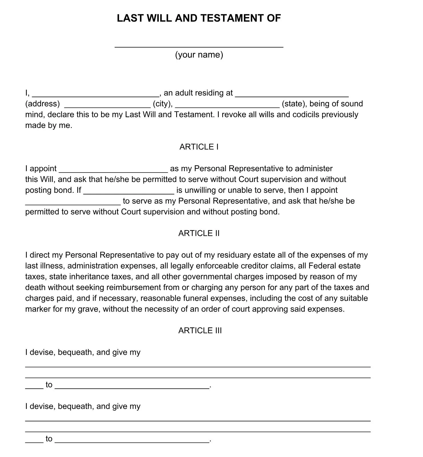 14 Free Last Will and Testament PDF Templates to Download|UPDF