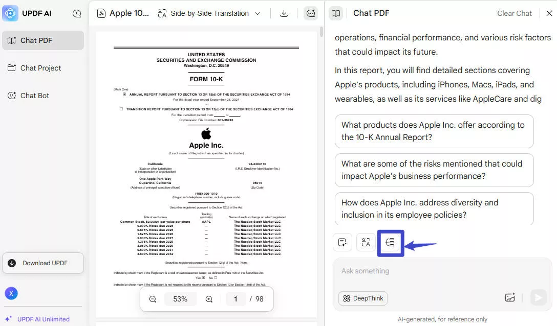Convert PDFs to Mind Map Using UPDF AI | UPDF User Guide