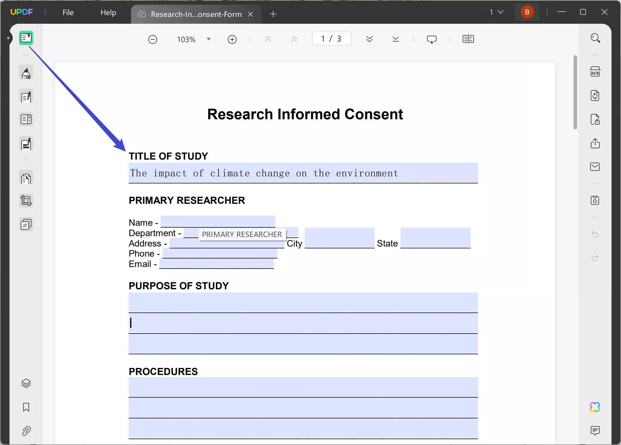 Handleiding over het invullen van een pdf-formulier - UPDF