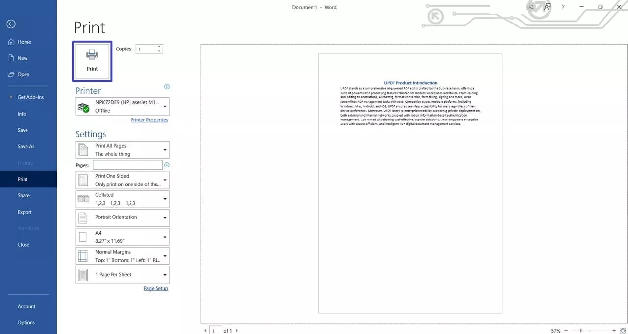 Word Print Without Comments For Presentations - UPDF